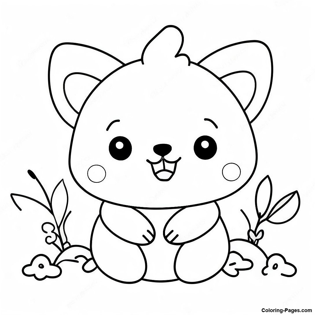 Kawaii Cute Animal Coloring Page | Coloring-Pages.com