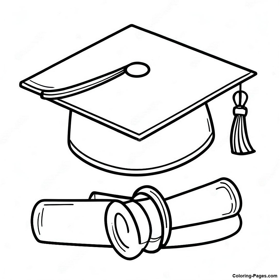Kindergarten Graduation Cap Coloring Page | Coloring-Pages.com