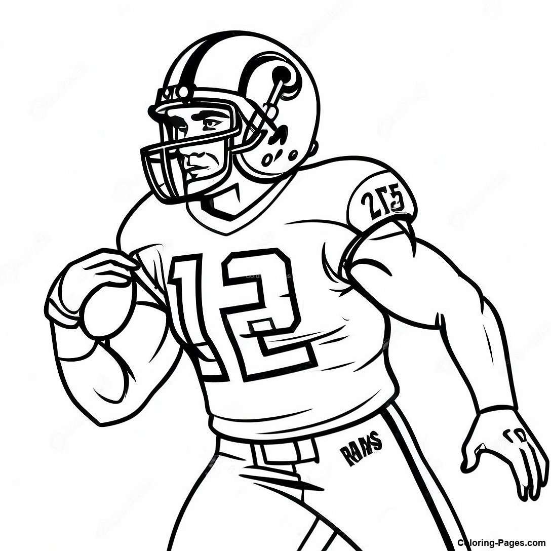La Rams Player In Action Coloring Page | Coloring-Pages.com