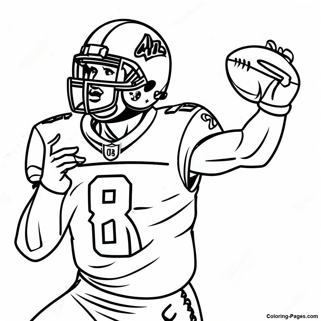 Lamar Jackson Throwing A Pass Coloring Page | Coloring-Pages.com