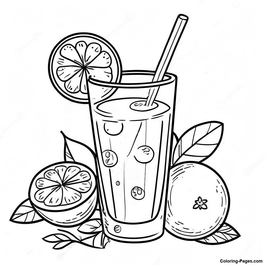 Lemonade Coloring Page | Coloring-Pages.com