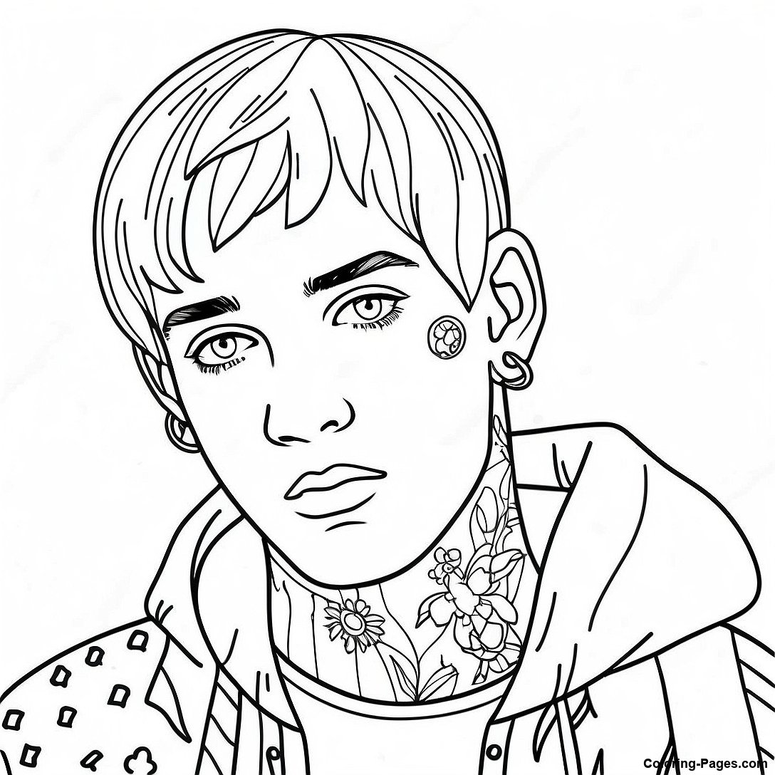 Lil Peep Coloring Page | Coloring-Pages.com