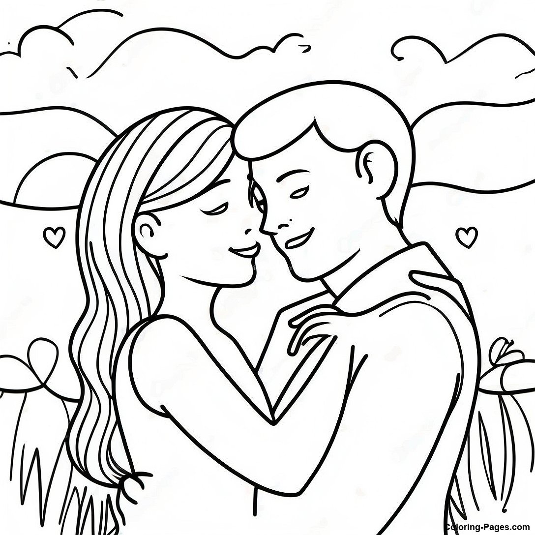 Love Relationship Coloring Page | Coloring-Pages.com