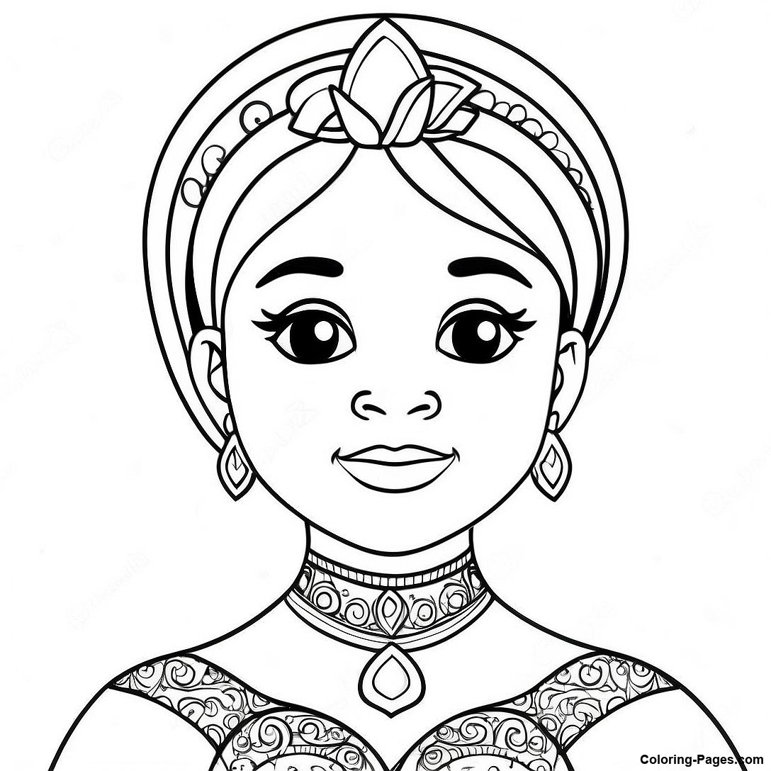 Magical Black Princess Coloring Page | Coloring-Pages.com