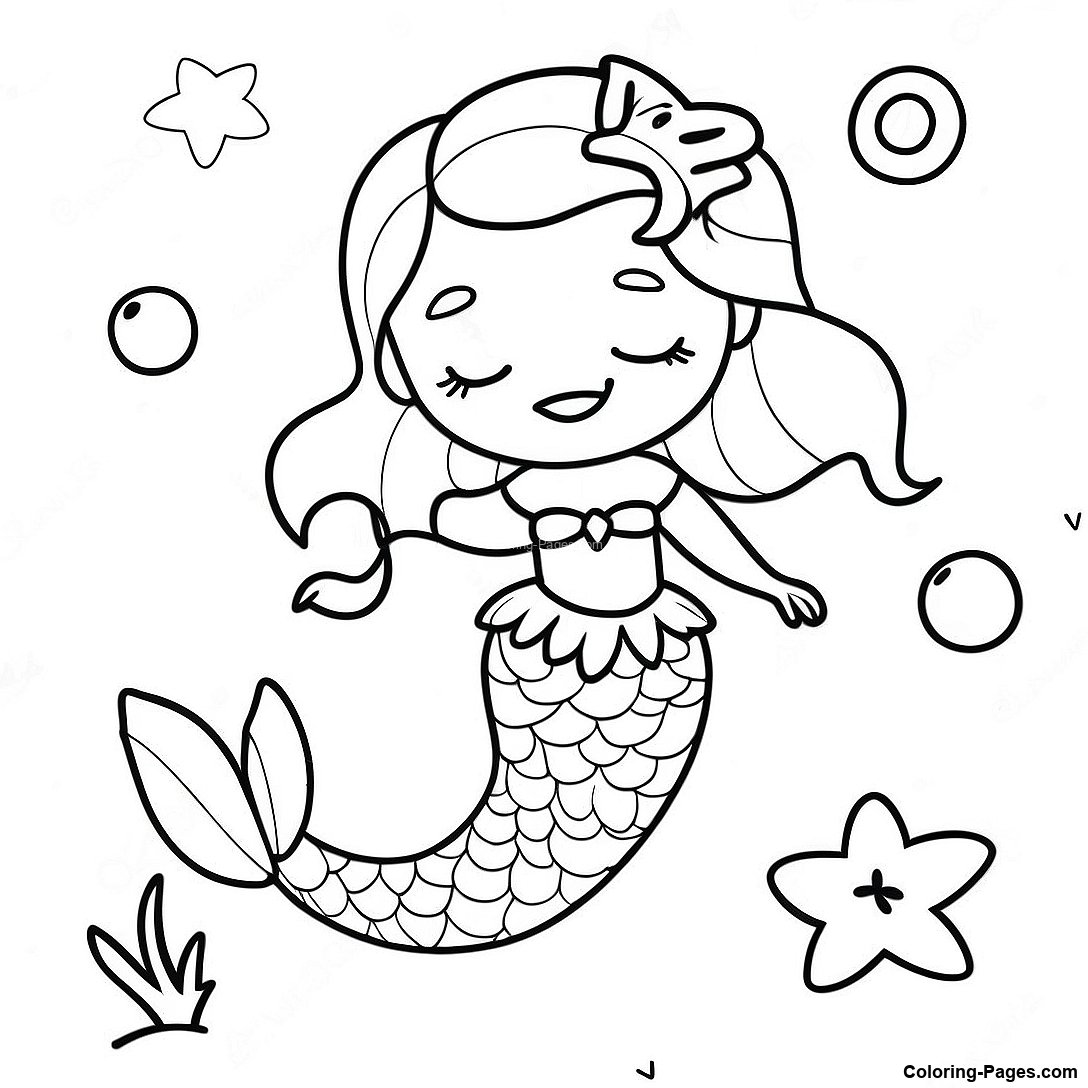 Magical Elsa Mermaid Underwater Scene Coloring Page | Coloring-Pages.com