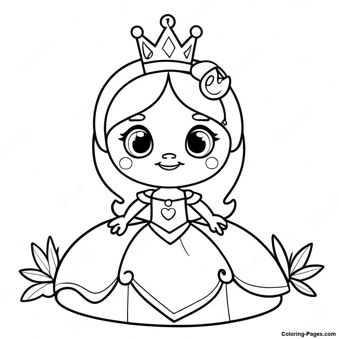 Magical Princess With A Sparkling Frog Coloring Page | Coloring-Pages.com