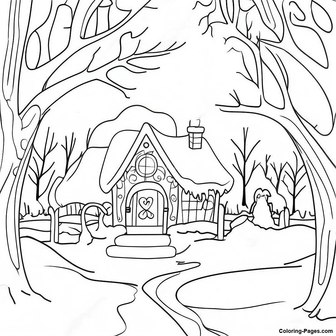 Magical Winter Wonderland Coloring Page | Coloring-Pages.com