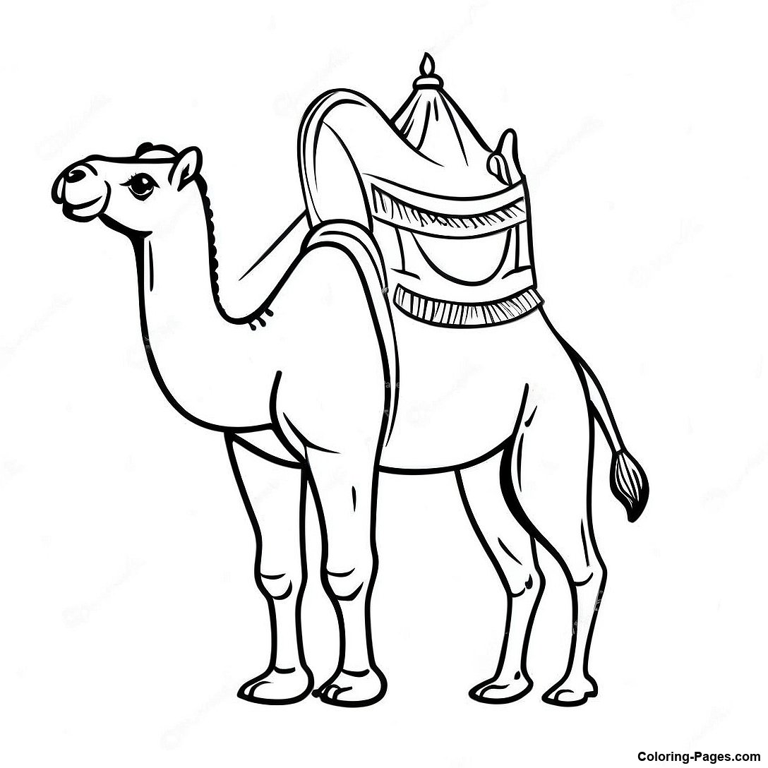 Majestic Camel With Saddle Coloring Page | Coloring-Pages.com