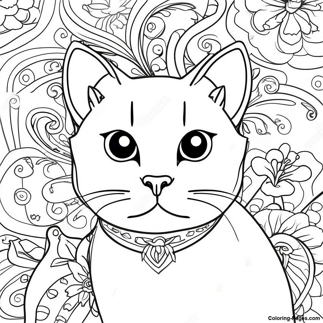 Majestic Siamese Cat Coloring Page | Coloring-Pages.com