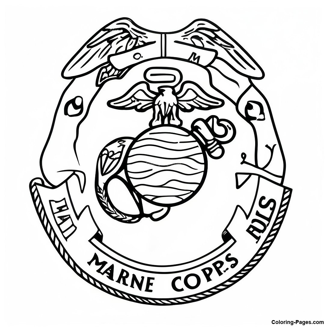 Marine Corps Emblem Coloring Page | Coloring-Pages.com