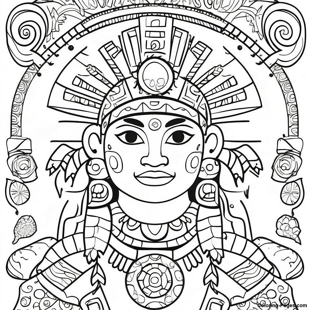 Mayan Coloring Page | Coloring-Pages.com
