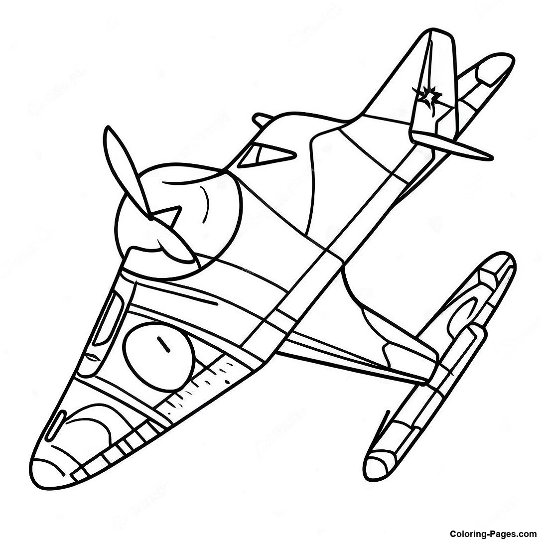 Military Airplane Coloring Page | Coloring-Pages.com
