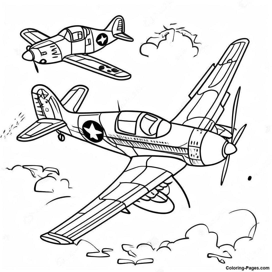 Military Airplane Coloring Page | Coloring-Pages.com