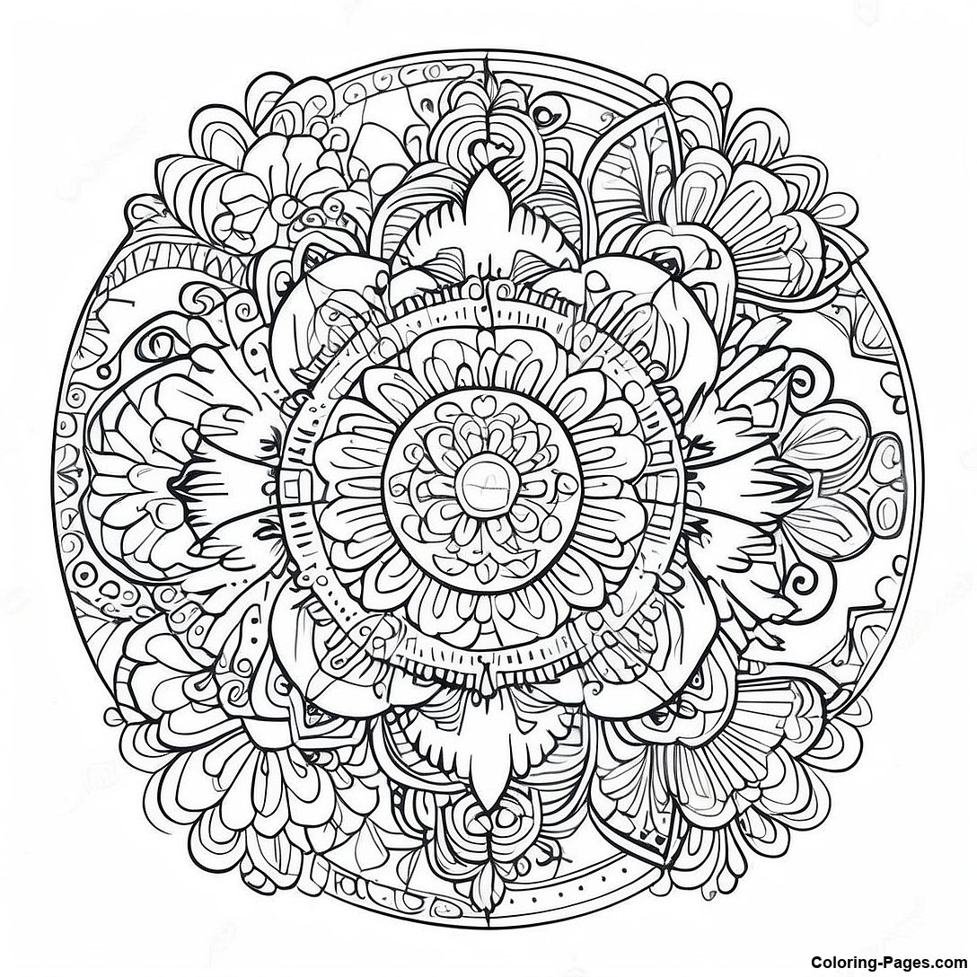 Mindfulness Mandala Psychology Coloring Page | Coloring-Pages.com