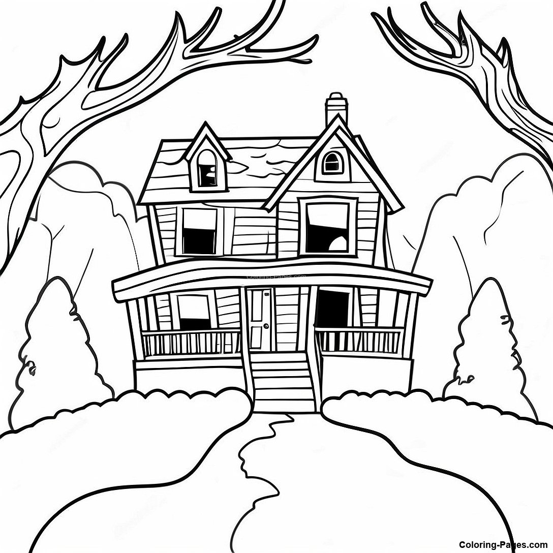 Monster House Coloring Page | Coloring-Pages.com