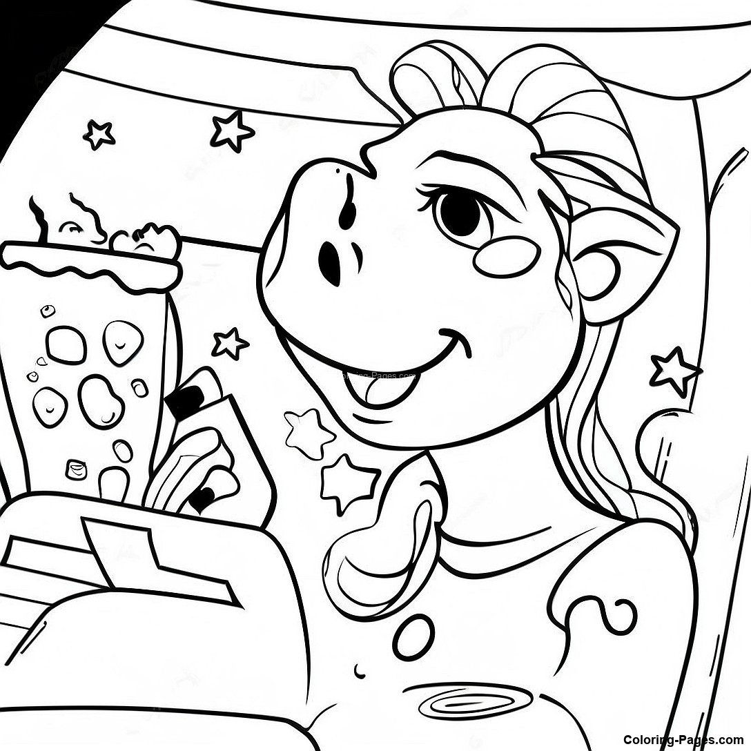 Movie Night Coloring Page | Coloring-Pages.com
