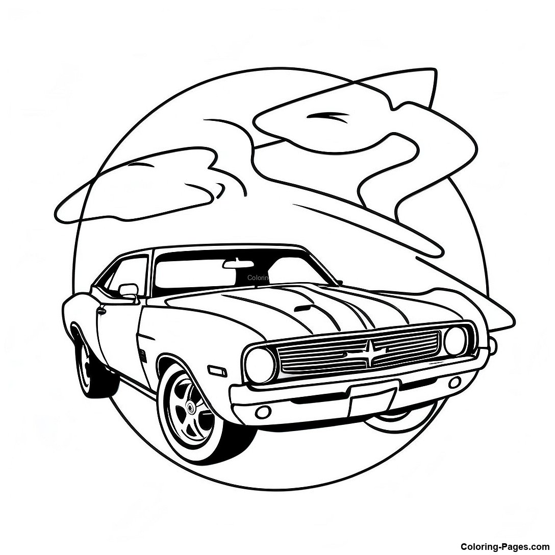 Muscle Car Coloring Page | Coloring-Pages.com