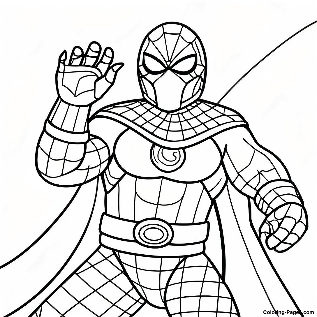 Mysterio In Action Coloring Page | Coloring-Pages.com
