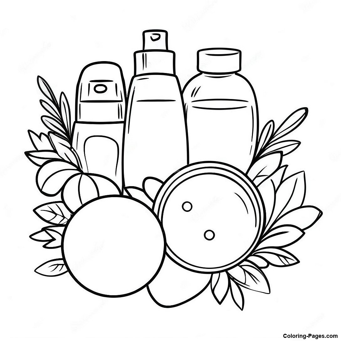 Natural Skincare Products Coloring Page | Coloring-Pages.com