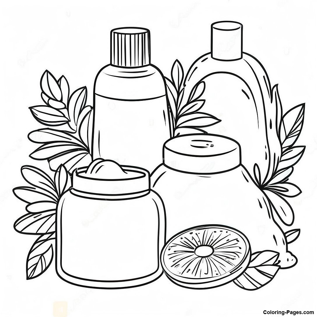 Natural Skincare Products Coloring Page | Coloring-Pages.com