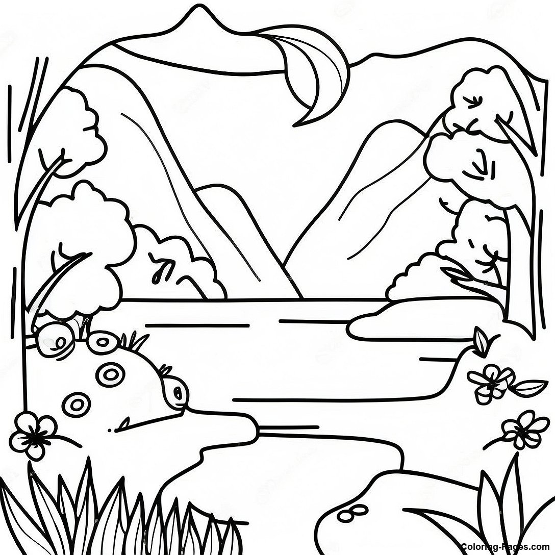 Nature-Themed Mindful Coloring Page | Coloring-Pages.com