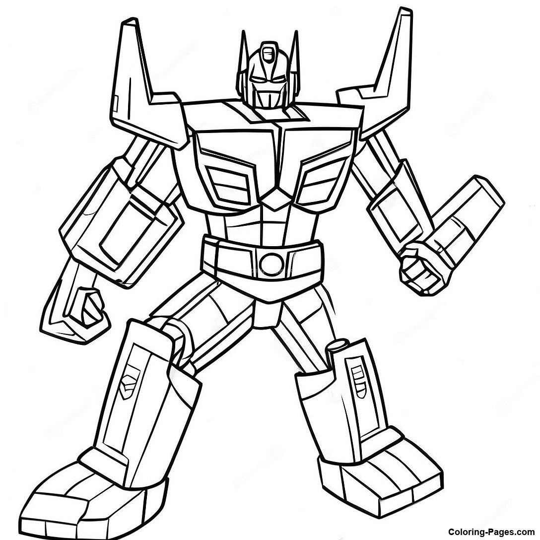 Optimus Prime In Action Coloring Page | Coloring-Pages.com