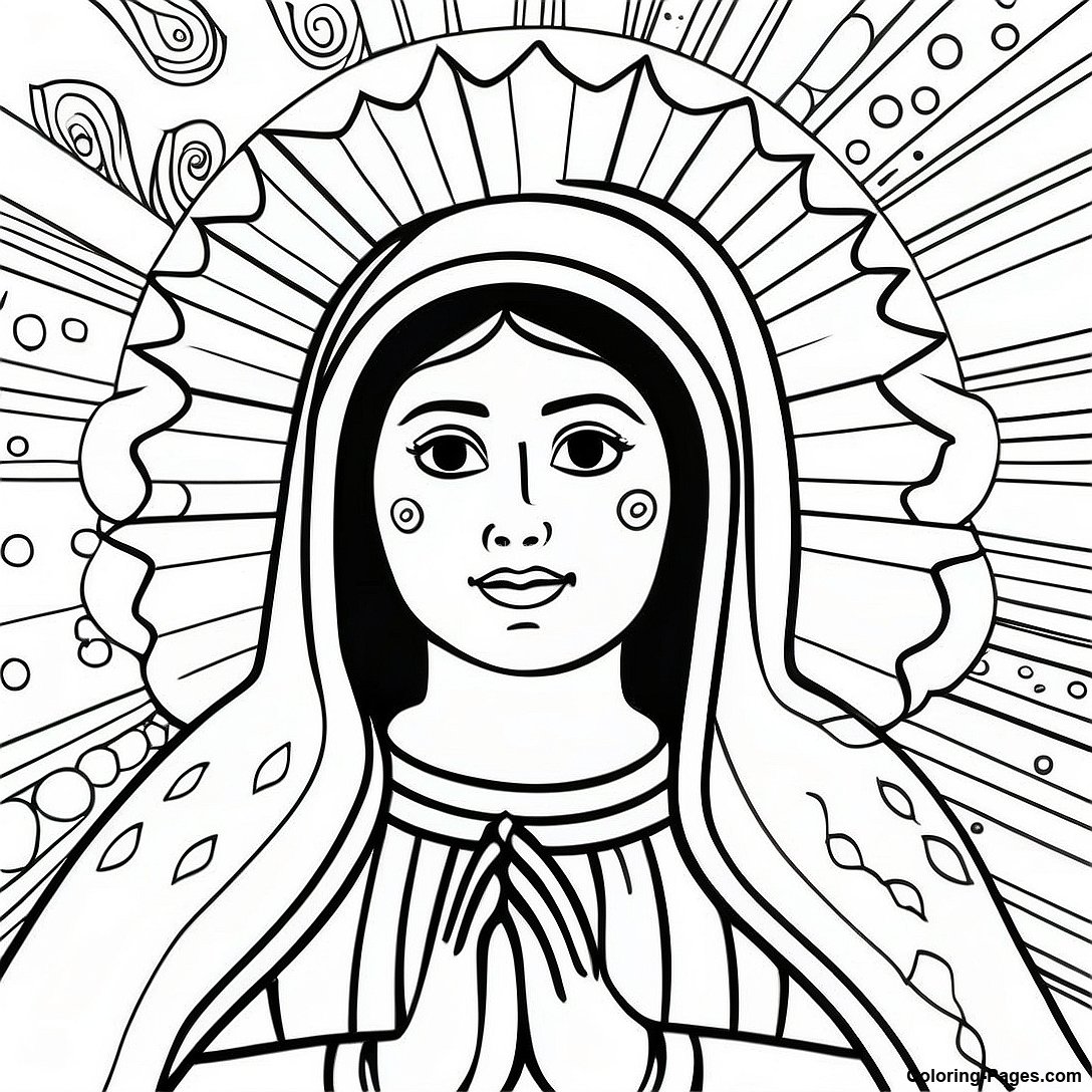 Our Lady Of Guadalupe Coloring Page | Coloring-Pages.com