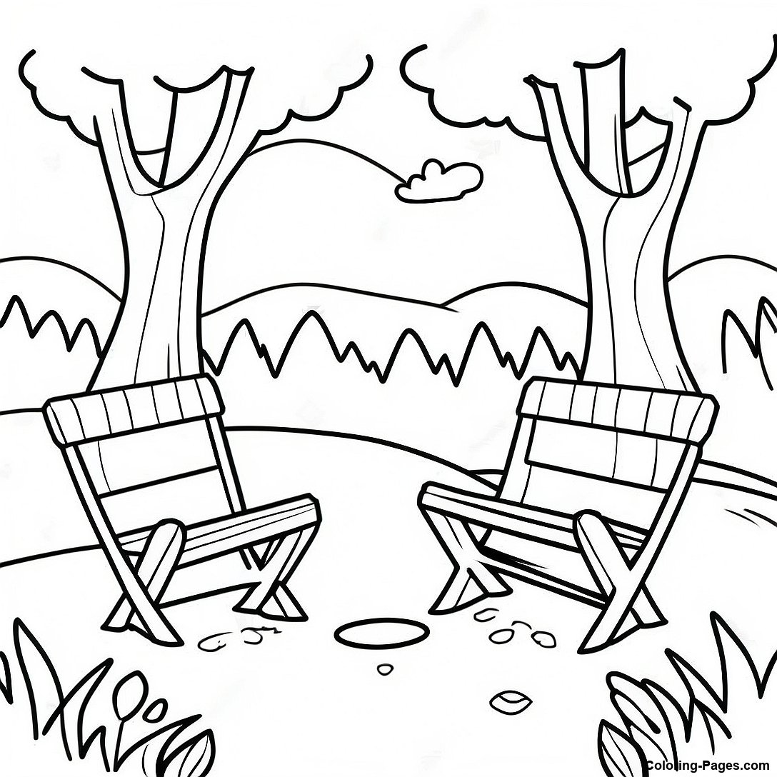 Outdoor Nature Scene Coloring Page | Coloring-Pages.com