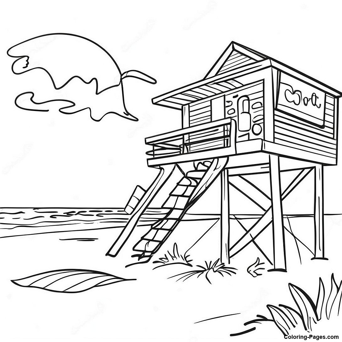 Outer Banks Beach Scene Coloring Page | Coloring-Pages.com