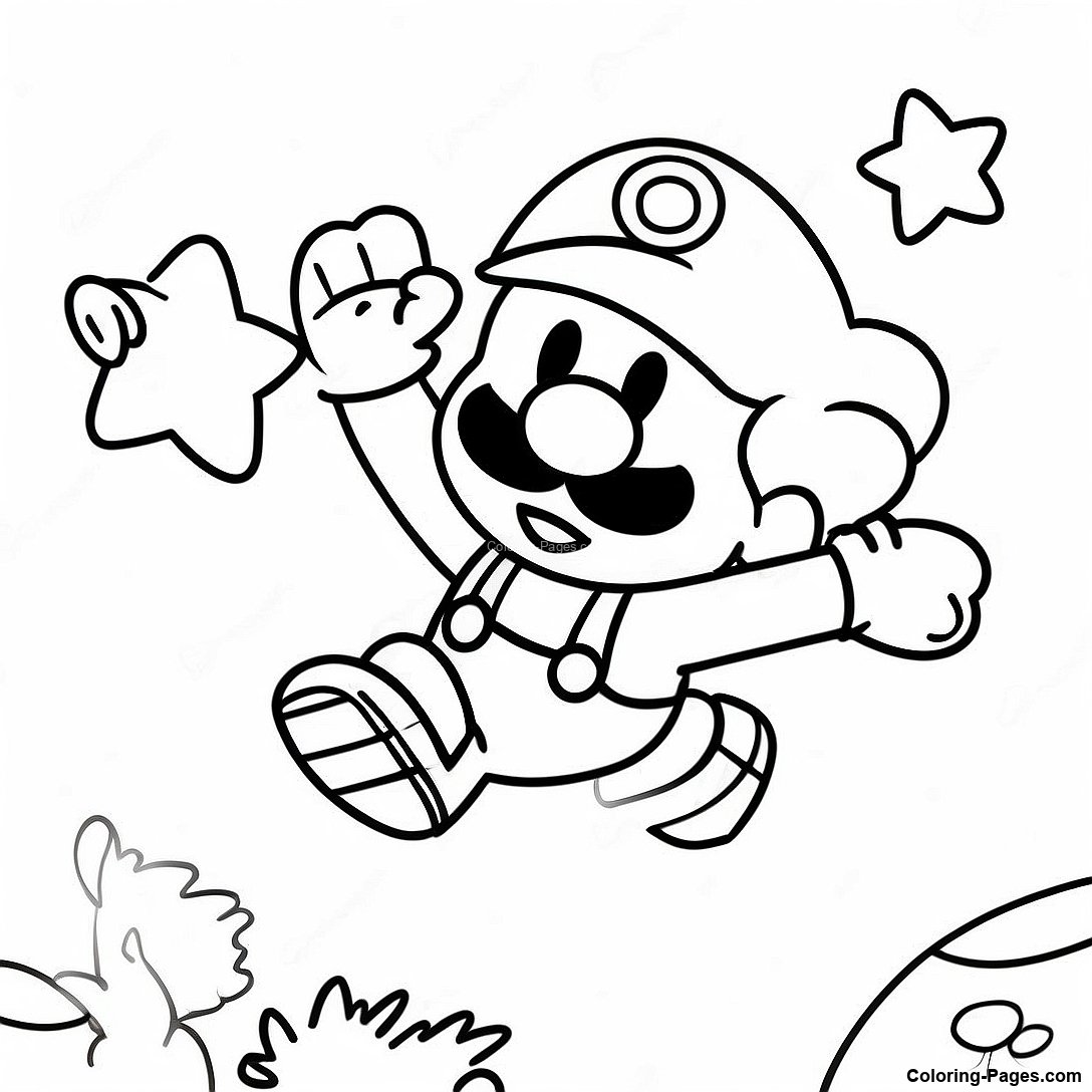 Paper Mario Jumping Adventure Coloring Page | Coloring-Pages.com