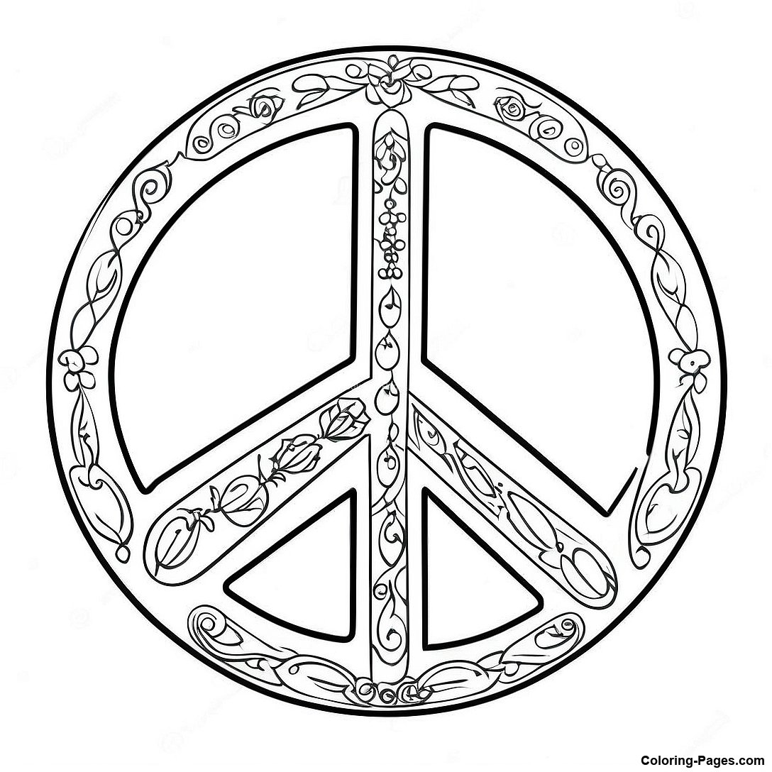 Peace Sign Coloring Page | Coloring-Pages.com