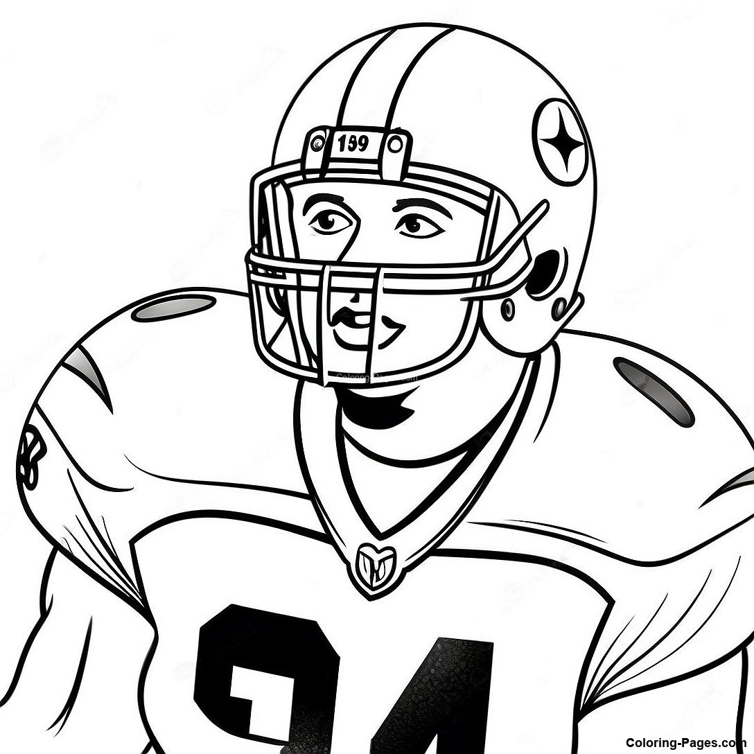 Pittsburgh Steelers Player In Action Coloring Page | Coloring-Pages.com