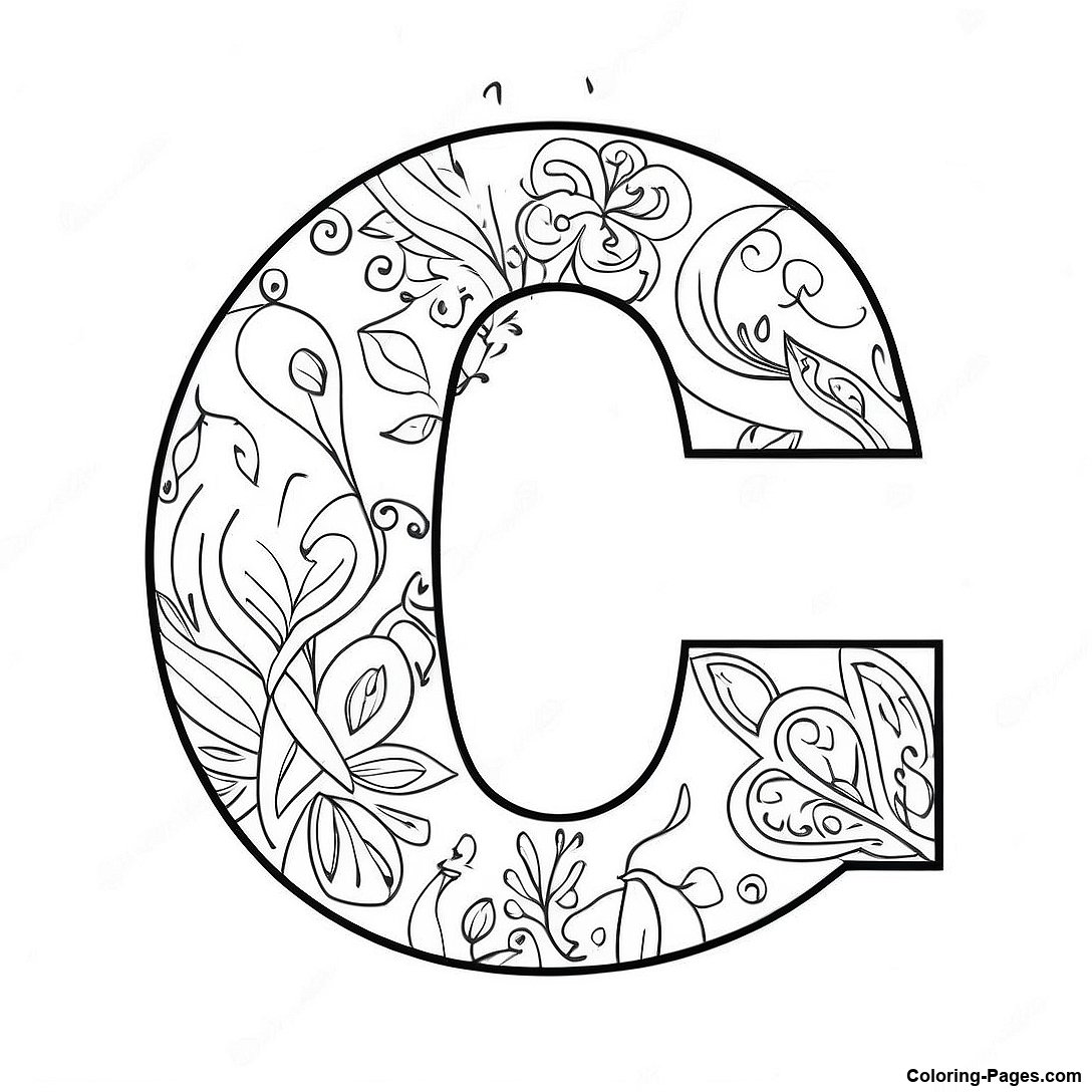 Playful Letter C Coloring Page | Coloring-Pages.com