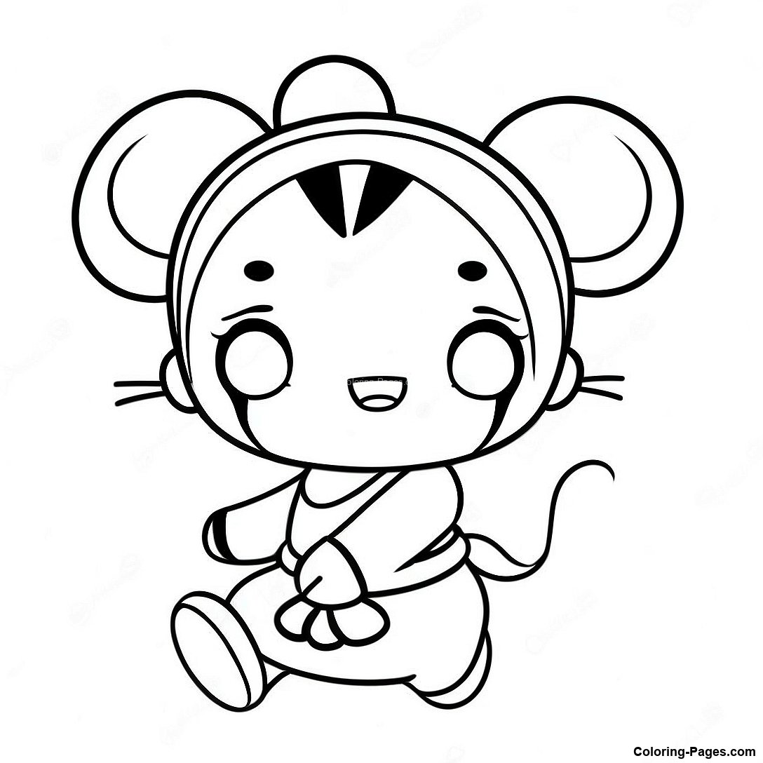 Playful Pucca With Garu Coloring Page | Coloring-Pages.com