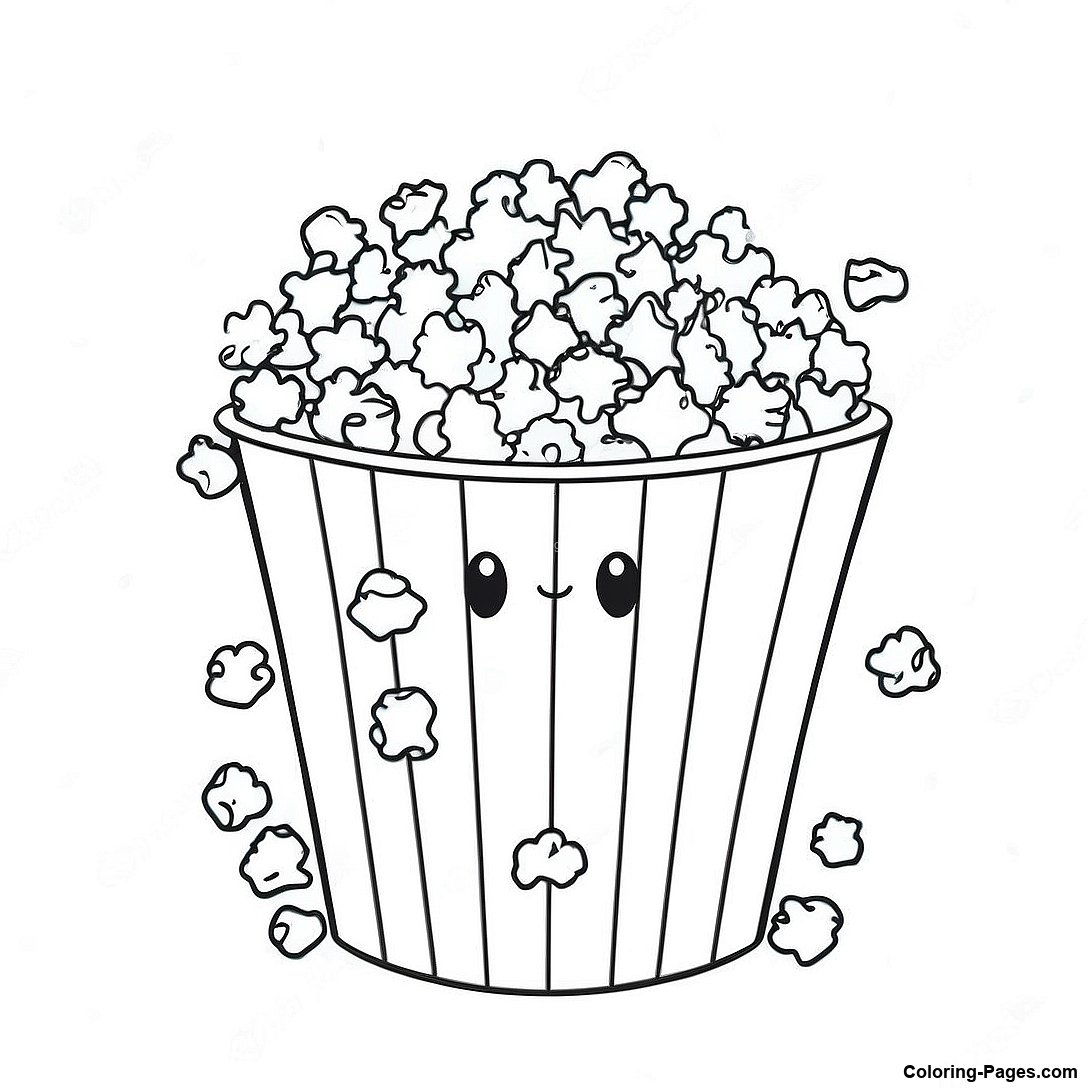 Popcorn Coloring Page | Coloring-Pages.com