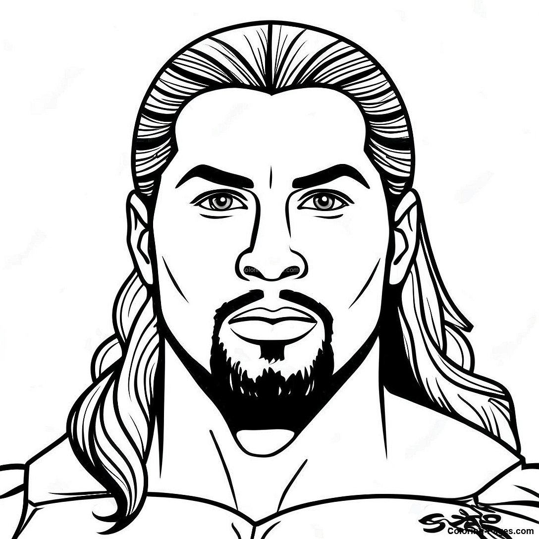 Powerful Roman Reigns Wwe Coloring Page | Coloring-Pages.com
