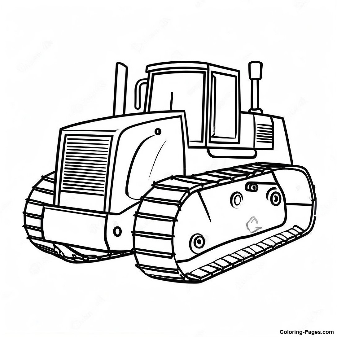 Realistic Bulldozer Coloring Page | Coloring-Pages.com