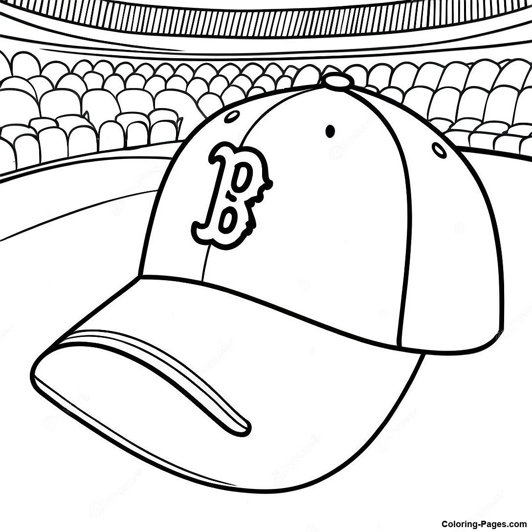 Red Sox Baseball Cap Coloring Page | Coloring-Pages.com