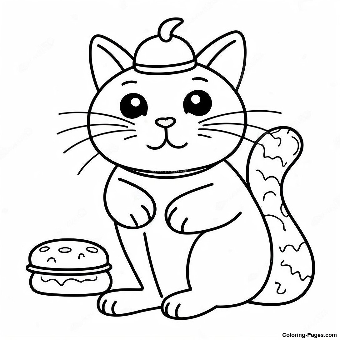Relaxed Stoner Cat Coloring Page | Coloring-Pages.com