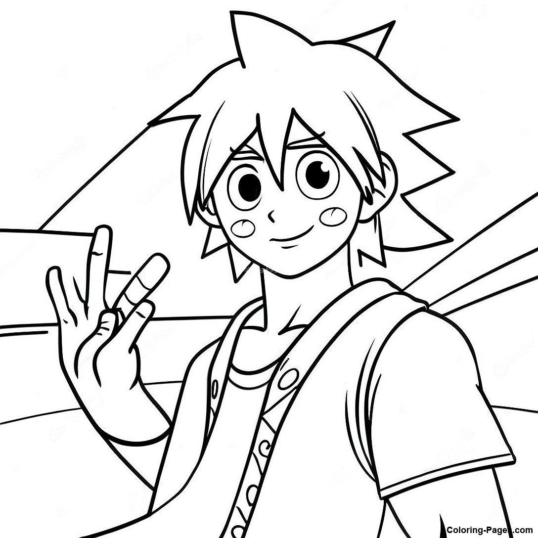 Riku In Action Coloring Page | Coloring-Pages.com