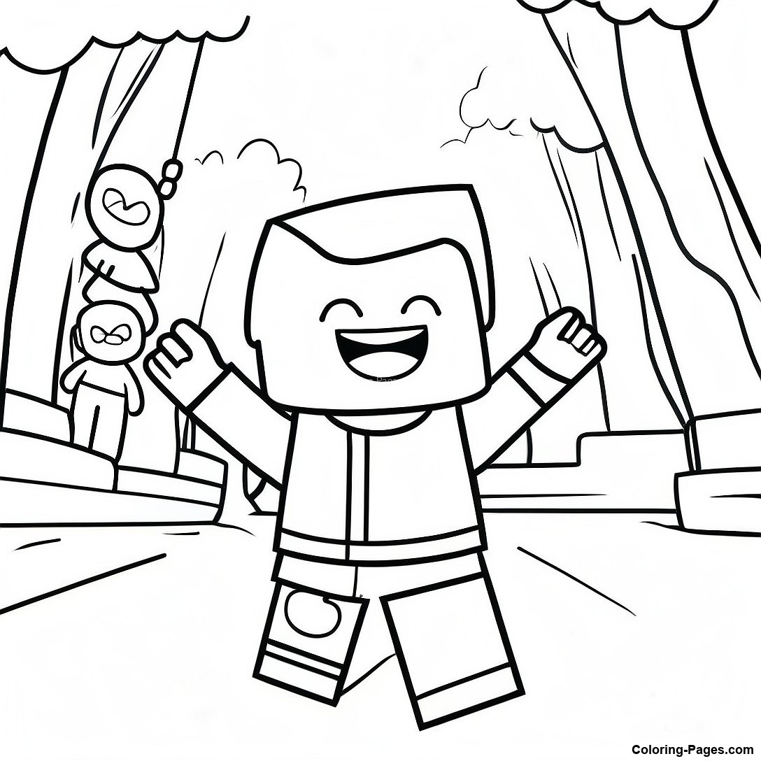 Roblox Adventure Scene Coloring Page | Coloring-Pages.com