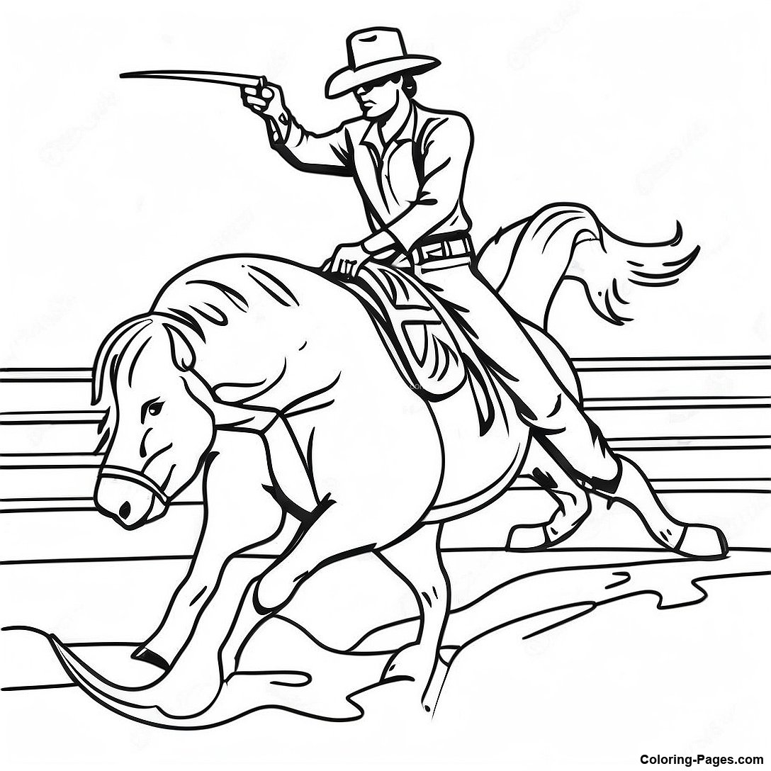 Rodeo Western Coloring Page | Coloring-Pages.com