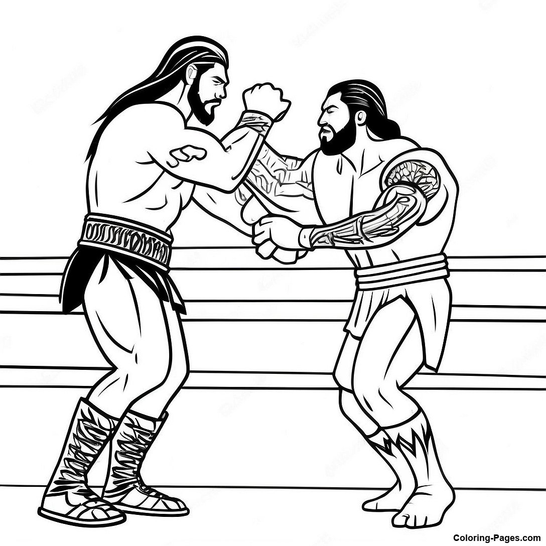 Roman Reigns Vs. Opponent Coloring Page | Coloring-Pages.com