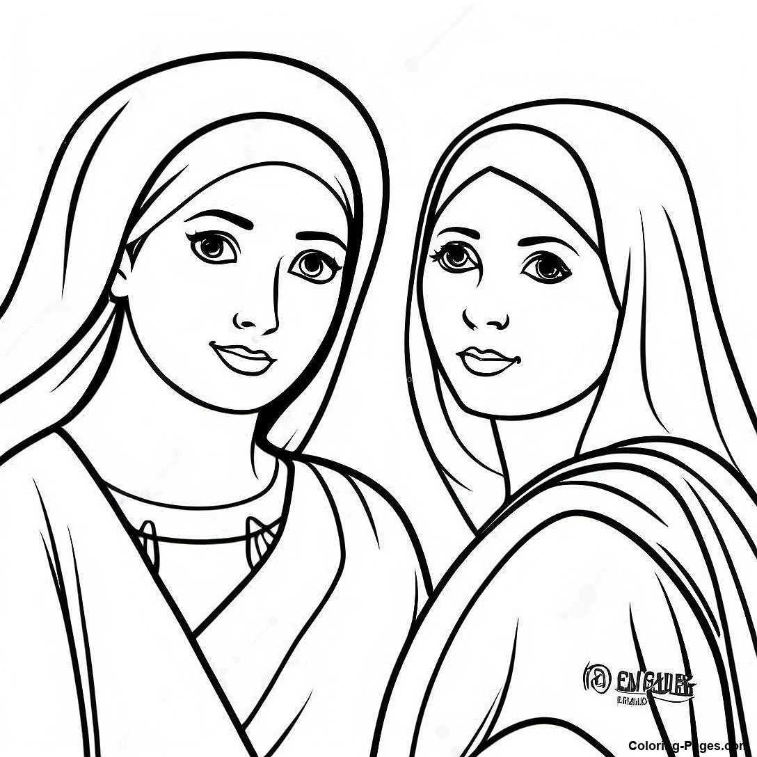 Ruth And Naomi Coloring Page | Coloring-Pages.com