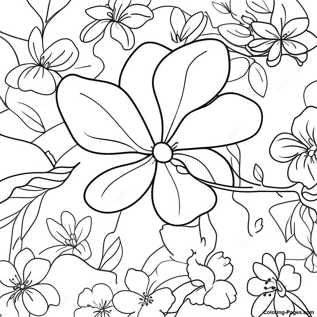 Sakura Blossom Coloring Page | Coloring-Pages.com