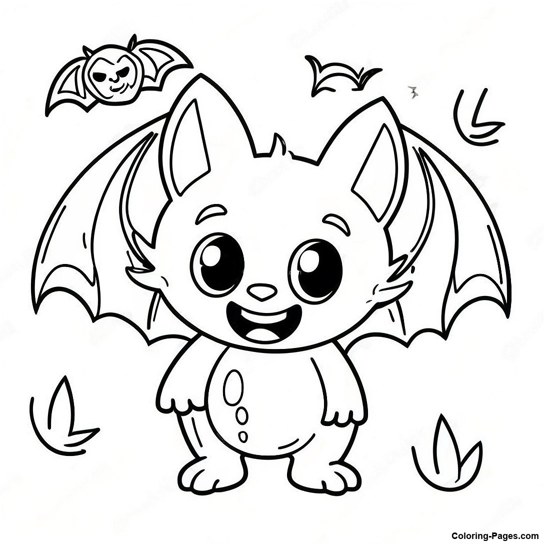 Scary Halloween Bat Coloring Page | Coloring-Pages.com