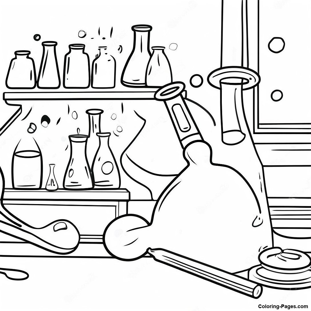Science Lab Coloring Page | Coloring-Pages.com