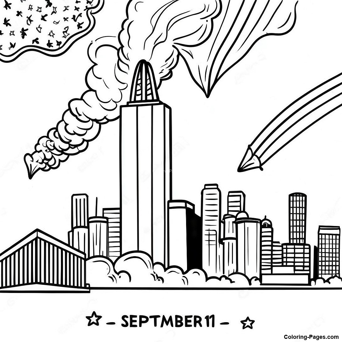 September 11 Tribute Coloring Page | Coloring-Pages.com