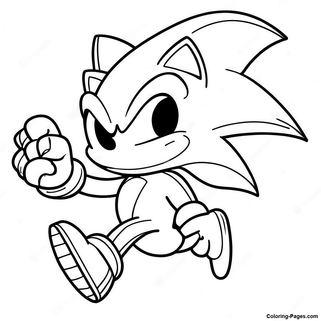 Silver Sonic Running Fast Coloring Page | Coloring-Pages.com