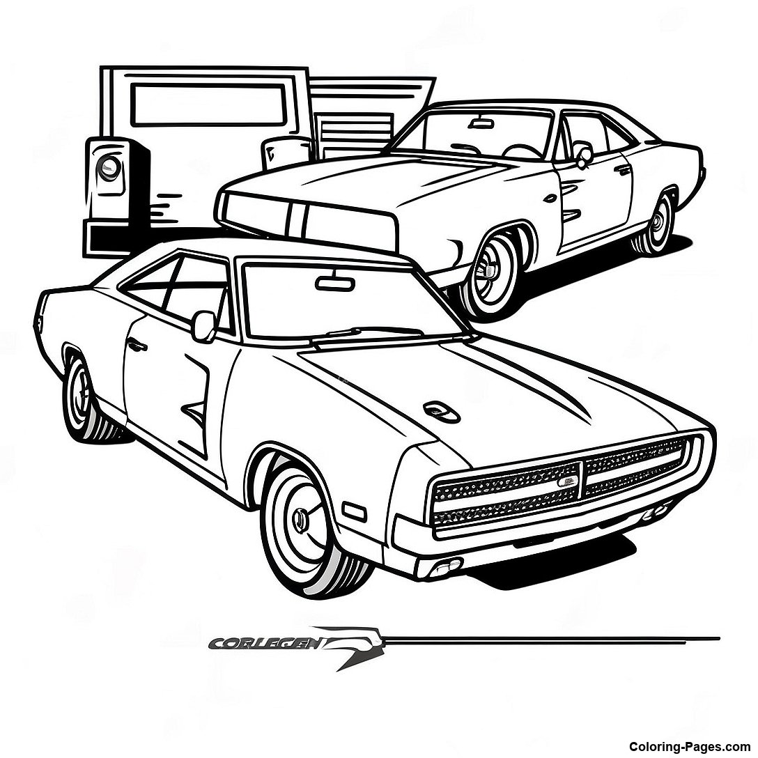 Sleek Dodge Charger Coloring Page | Coloring-Pages.com